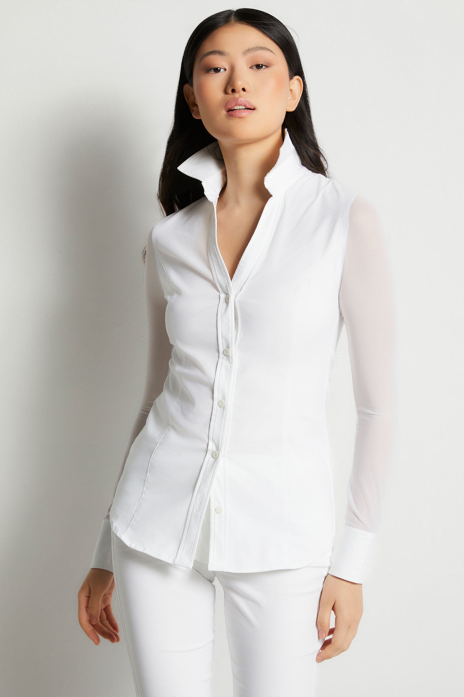 Beth Button-Front Shirt – Cureté Collections